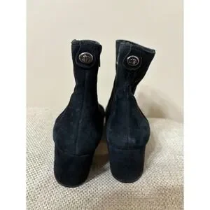 Coach | Shoes | Coach Womens 8 Black Suede Bonnie Boot Block Heel A0049 ...